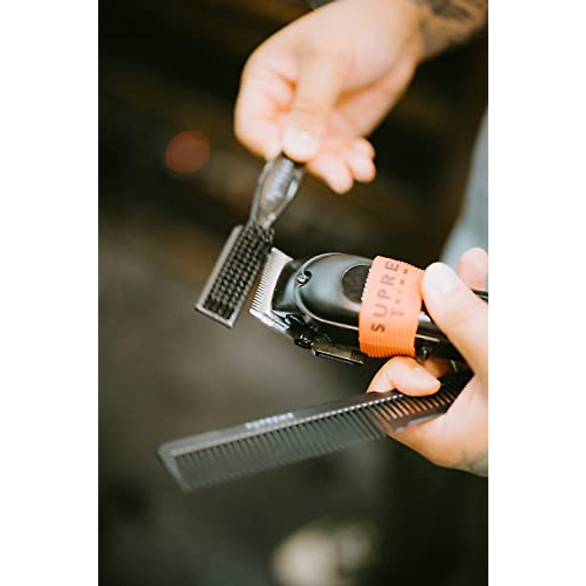 Supreme Trimmer Hair Clipper STC5030 Professional Clipper Set (300 Min Run Time) Cordless Beard Trimmer, Black Pro Clipper Taper Blade