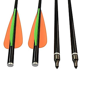 NIKA ARCHERY 14" 16" 18" Crossbow Bolts Fiberglass Arrows with Flat Nock for Outdoor Small Target Hunting (Pack of 12)