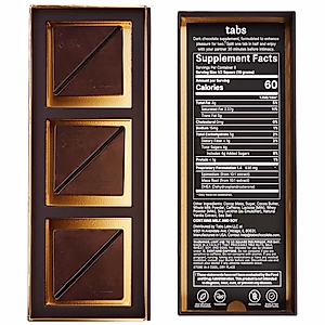 Tabs Chocolate Squares for Couples (1 Box) - Dark Chocolate Bar to Improve Mood - Vegetarian, Gluten-Free for Men & Women