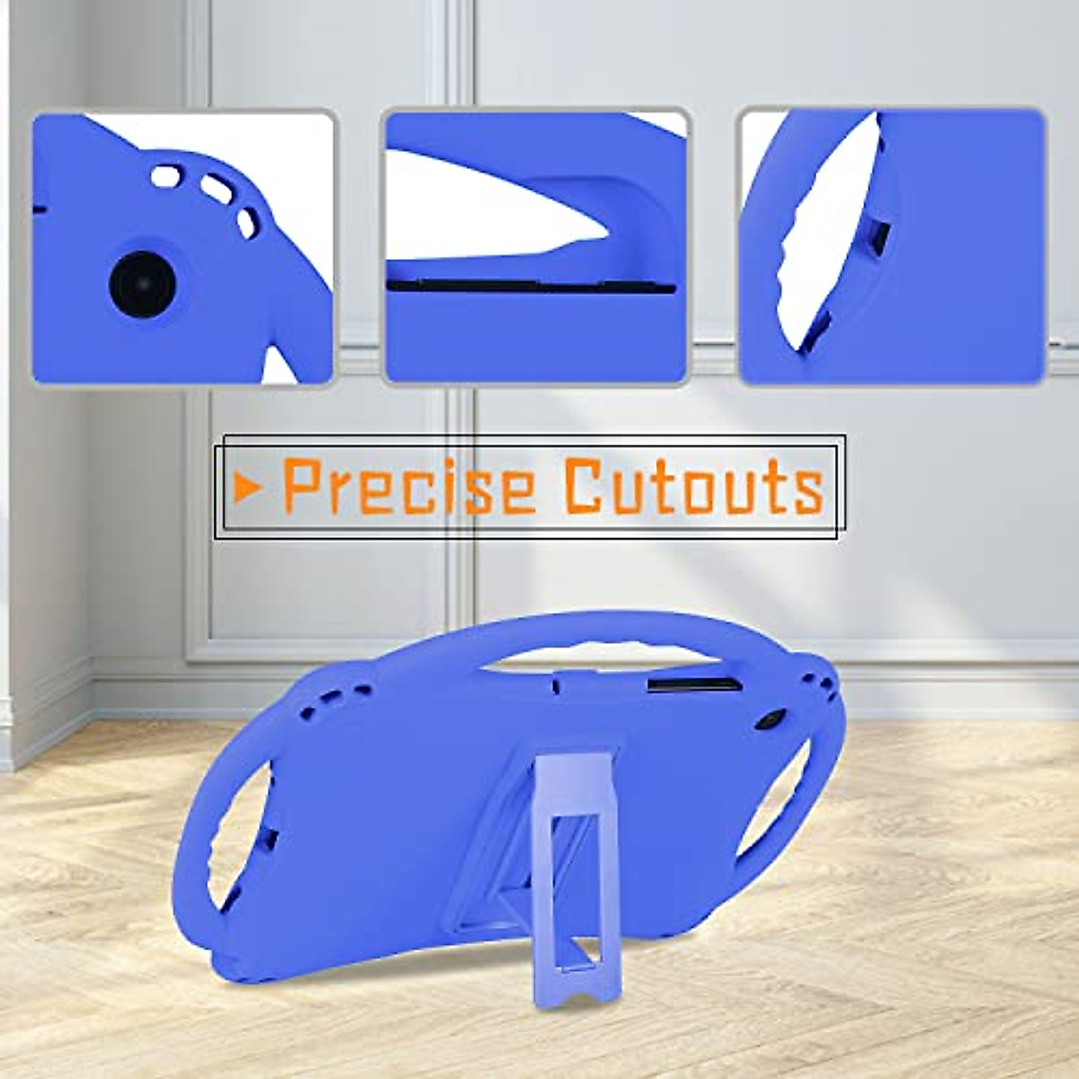 TopEsct Kids Case for Samsung Galaxy Tab A8 Lite 10.5" 2022 (SM-X200/SM-X205/SM-X207), Kid-Proof Cover with Kickstand & Three Handles and Strap for Galaxy Tablet A8 10.5 Inch 2022 (Violet)