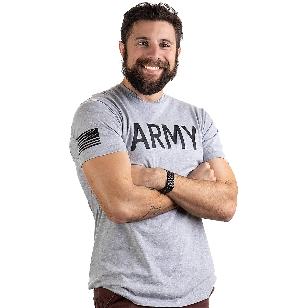 Ann Arbor T-shirt Co. Army PT Style Shirt | U.S. Military Physical Traning Infantry Workout T-Shirt-(Adult,S)