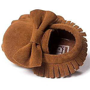 LIVEBOX Infant Baby Girls and Boys Premium Soft Sole Moccasins Tassels Prewalker Anti-Slip Toddler Shoes