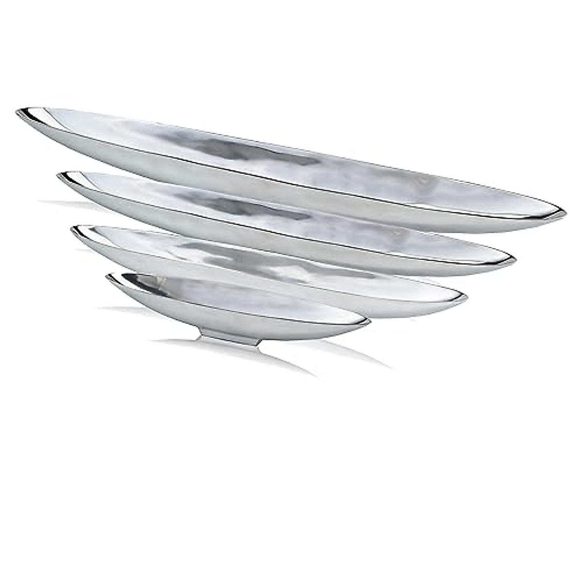 Modern Day Accents Barco Long Boat Tray, Silver (8453)