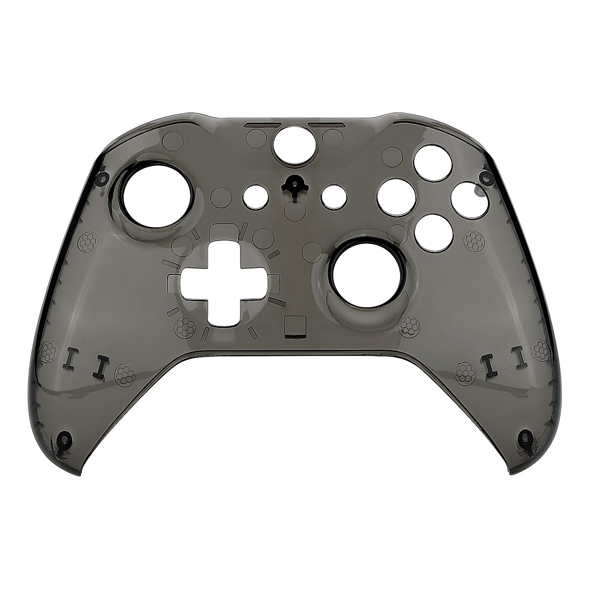eXtremeRate Transparent Crystal Clear Black Faceplate Cover for Xbox One Wireless Controller (Model 1708), Custom Case Front Housing Shell for Xbox One S X Controller - Controller NOT Included
