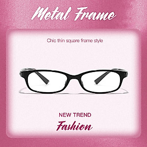 SODQW Fashion Fake Glasses Rectangular Y2k Small Eyewear Frame for Women Cosplay Glasses