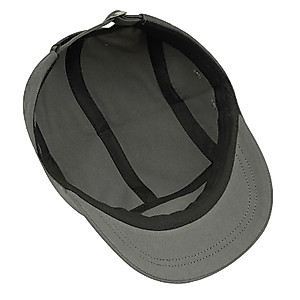 Clakllie Short Brim Trucker Hat Cotton 5 Panel Baseball Hats Classic Camper Caps Skateboard Style Golf Dad Cap,Gray