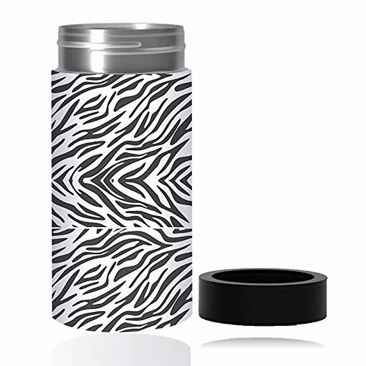 Smart Coolers - New 2020 Slim Can Cooler Coozie for White Claw Sleeve 12 oz Skinny Can - Soft Insulated Slim Sleeve for Beer, Soda & Cold Beverages - Standard Size Can Coozie Holder - Zebra