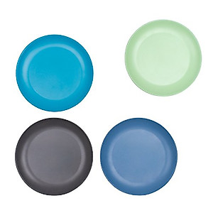 Bobo&Boo Bamboo Kids Plates(7.8inch), Set of 4 Eco Friendly Toddler Plates :: Non Toxic Children’s Dinnerware for Babies & Big Kids :: Mix and Match :: Great Gift for Baby Showers & Birthdays, Coastal