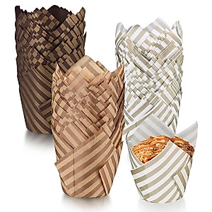 150 Pcs Tulip Cupcake Liners for Baking, Tulip Muffin Liners, Baking Cupcake Wrappers Cups Liners Non-stick Heat Resistant Greaseproof for Wedding Birthday Anniversaries