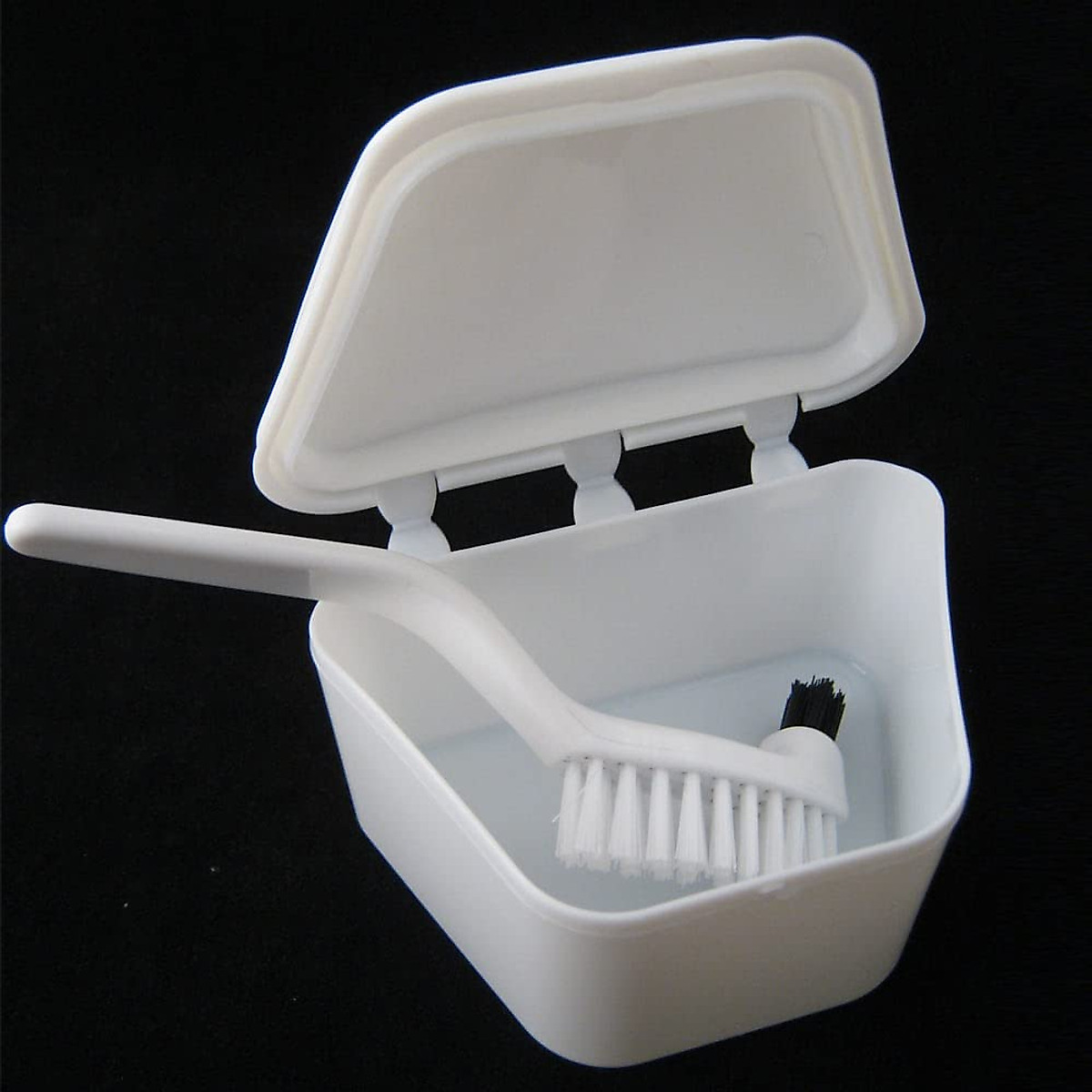 Denture Bath Brush Dental Retainer Box Orthodontic Mouth Guard Storage Container