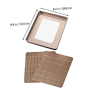 Kichvoe 1 Set Cake Baking Mould Pastry Baking Multipurpose Tool Nougat Making Supplies Microwave Tray Handmade Nougat Molds Stainless Steel Tray Crisp Mold Energy Bar Metal Dedicated