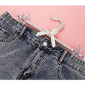 WellieSTR White Faux Pearl Bow Pants Hangers with Clips 10 Pack, Pants Hanger, Jeans/Skirt Hanger, Clip Hanger for Pant, Skirts, Slacks, Bottoms Hangers