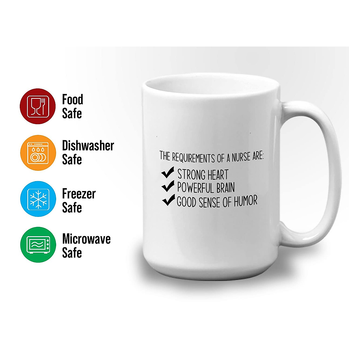 Bubble Hugs Nurse Coffee Mug 15oz White - The Requirements - Labor Clinical Certified Nursing Assistant Surgical Emergency Oncology Practitioner
