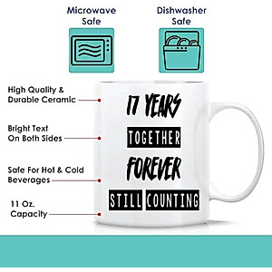 17 Years Together Forever Gifts - Gift for Couples on Grey Multicolor Unisex Sweat and 11 Oz White Ceramic Coffee Mug