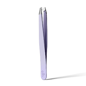 Flamingo Women’s Tweezers - Stainless Steel Slant Tip for Precision Hair Removal - Lilac