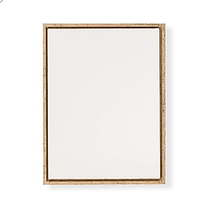 Combo Pack: Floater Frame + 8x10 inch Stretched Canvas for Painting, 1-3/8" Thick Frame + 3/4" Deep Blank Canvas with 12oz Primed 100% Cotton Canvas Fabric (Scratched Gold & Cream, 8 x 10 inch)