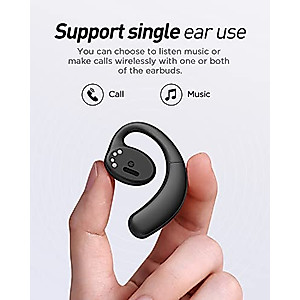 VIDONN Open Ear Headphones Wireless Bluetooth 5.2 OpenBuds T2 Sport Open Earbuds Non Bone Conduction with Earhook and Charging Case for Sports Running Headphones Exercise Around Ea (White)