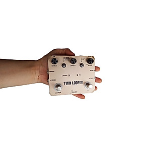 Rowin Twin Looper Station Guitar Effect Pedal with 9V DC 1A Pedal Power Supply