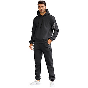 Insenver Men’s Sweatsuits Set 2 Piece Hoodie Outfit Jogging Tracksuits for Men Casual Athletic Long Sleeve Pullover Suit Set