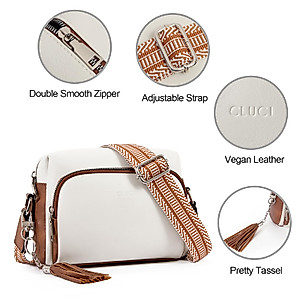 CLUCI Small Crossbody Purses for Women Trendy, Vegan Leather Women's Crossbody Handbags with Adjustable Wide Strap