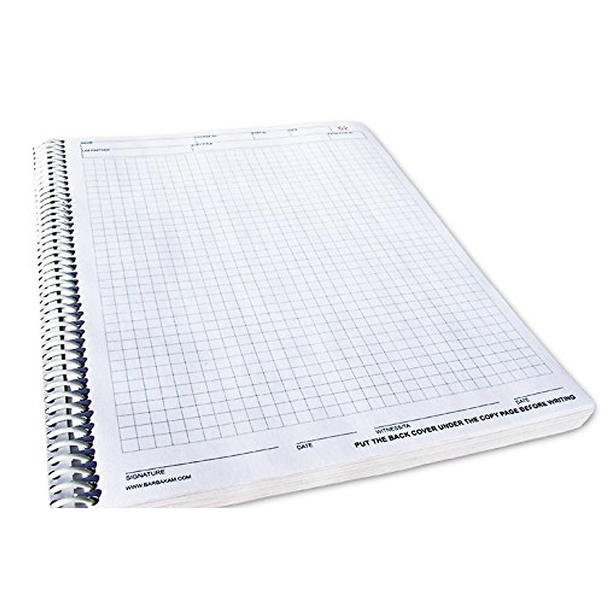 BARBAKAM Lab Notebook 100 Carbonless Pages Spiral Bound (Copy Page Perforated)