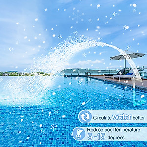 Pool Waterfall Spray Pond Fountain - Water Fun Sprinklers Above In Ground Swimming Pool Decoration, Swimming-Pool Spa Accessories, Adjustable Pool Aerator Cool Warm Water Temperatures Backyard Decor