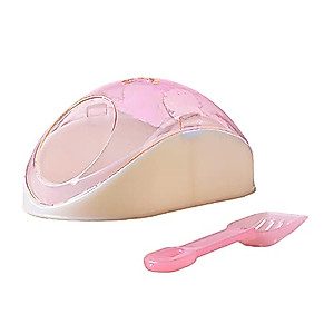 Gralara Transparent Hamster Sand Bath Container Cages High Capacity Litter Room Small Animal Bath Box for Gerbil, Squirrel, Chinchilla, Hedgehog, Pink