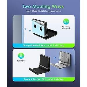 4 Pack Foldable Controller Wall Mount Holder for Xbox PS5 PS4 PS3 Switch Pro Strong Adhesive/Screw Upgraded Controller Stand Hanger with Anti-slip Pad Universal Gaming Remote & Headphone Accessories