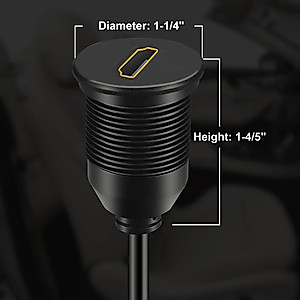 BATIGE HDMI Male to Female Car Mount Flush Extension Cable Truck Boat Motorcycle Dashboard Flush Mount with Mounting Panel - 3ft