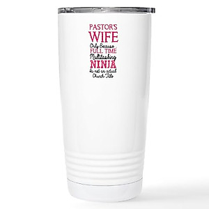 CafePress Pastor's Wife For Light Travel Mug 20 oz. Insulated Stainless Steel Coffee Tumbler