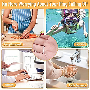 Ring Sizer Adjuster for Loose Rings, 22 Pack 4 Sizes Silicone Ring Guards Invisible Ring Adjuster Spiral Ring Spacers Fitter with Polishing Cloth, Transparent Ring Resizer Tightener for Women and Men