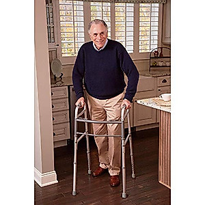 Carex Lightweight Folding Walker for Seniors, Adult Walker, Portable Medical Walker with Adjustable Height, 30-37 Inches, Senior Walker and Walker for Adults, Foldable