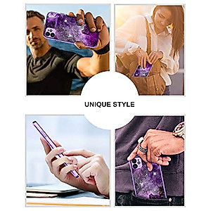 BENTOBEN iPhone 11 Case, Slim Fit Glow in The Dark Hybrid Hard PC Soft TPU Bumper Drop Protective Girls Women Men Phone Cover for iPhone 11 6.1 inch, Purple Galaxy