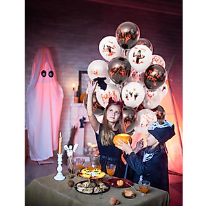 Scary Halloween Balloons,12 Inch Bloody Balloons,Horror Balloons with Blood Handprint,Scary Halloween Decorations for Zombie Vampire,Haunted House, Horror Party Supplies (Scared Style)