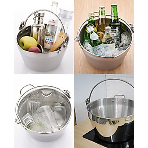 Jam Making Maslin Pan Stainless Steel Preserve Pot & Handle Bucket,Camping Pan (4.5L-4.5QT)