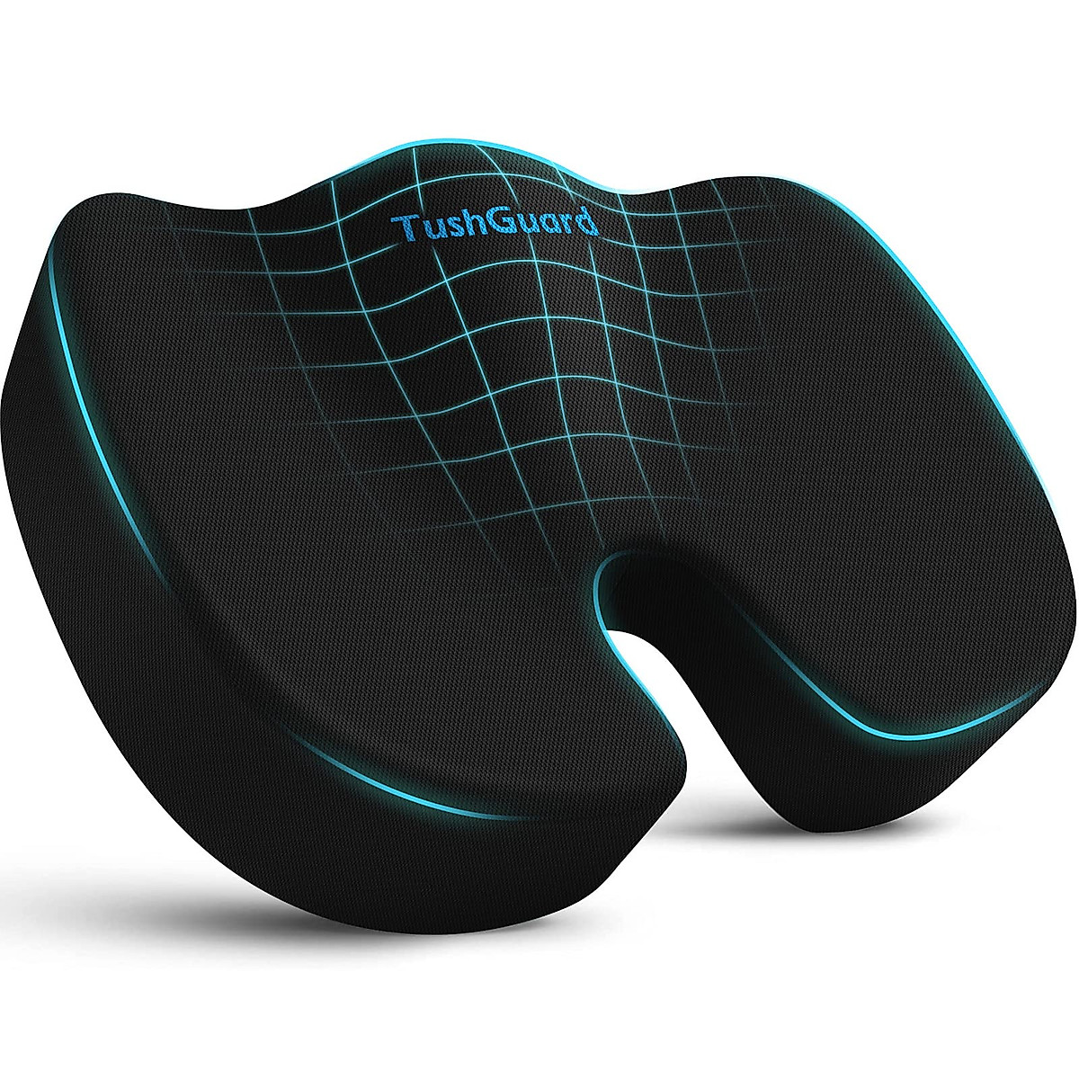 TushGuard Seat Cushion, Office Chair Cushions, Car Seat Cushion, Non-Slip Sciatica & Back Coccyx Tailbone Pain Relief Chair Pad, Memory Foam Butt Pillow for Computer Desk, Office Chair