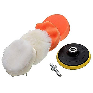 ZJchao 6pcs 4 inch Sponge Polishing Waxing Buff Pads Set Kit with M10 Drill Adapter for Car