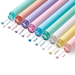 Ddaowanx Colored Gel Pens,9 Colors Retractable Gel Ink Pens, Pastel Retractable Pretty Journaling Pens, Medium Point 0.7 mm Gift Pens,Cute Highlighters School Supplies Aesthetic Pens