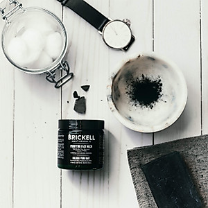 Brickell Men's Purifying Charcoal Face Mask Skin Care Product, Natural and Organic Activated Charcoal Facial Mask With Detoxifying Kaolin Clay, 4 Ounce, Unscented