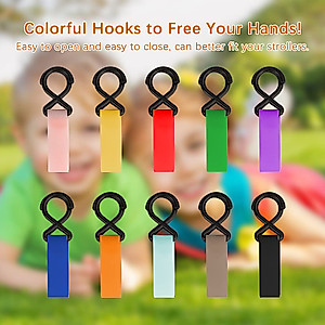 10PCS Stroller Hooks, FULANDL Baby Stroller Accessories Mommy Bag Hooks, Multi Purpose Stroller Organizer for Hanging Diaper Bags, Purse, Shopping Groceries