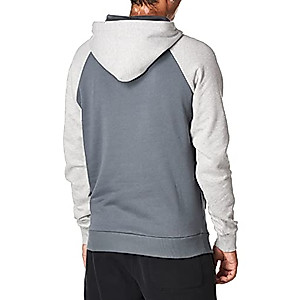 Under Armour Mens Rival Wordmark Colorblock Hoodie , (012) Pitch Gray / Mod Gray Light Heather / Onyx White , Large