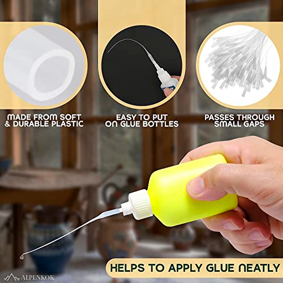 100Pcs Needle Tip Glue Bottle Applicator - Nail Tip Glue Bottles with Fine Tip Precision Tip Applicator Bottle for Hobby Glue Pen Microfine Glue Tips - Epoxy Glue Pens for Crafting Fine Tip for Glue