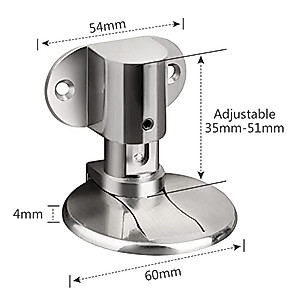 Magnetic Door Stoppers, Door Stopper Magnetic Door Stops Adjustable Invisible Floor Mount Door Stop Stainless Steel Magnetic Door Catch Holder Heavy Duty Metal Doorstop 2 Pack Silver