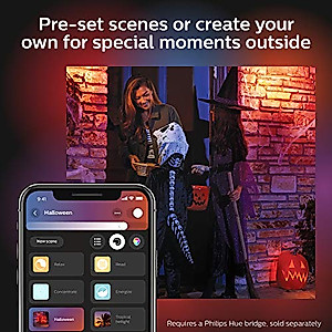 Philips Hue Econic Down Outdoor Smart Wall Light, Black - E26 White and Color Ambiance LED Color-Changing Bulb - 1 Pack - Requires Hue Bridge - Control with Hue App and Voice - Weatherproof