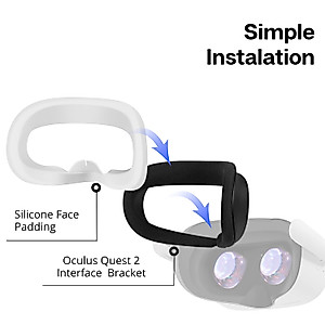 TNP Silicone Cover Set for Oculus Quest 2 Meta Quest 2 Controller Protector White 3 in 1 Silicone VR Face Cover, Protective Lens Cover, VR Headset Skin Shell Accessories for Oculus Quest 2
