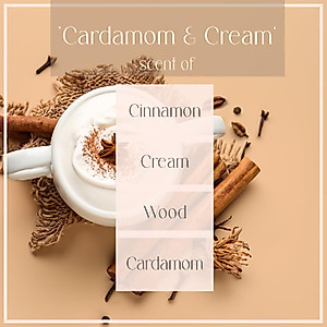 Cardamom & Cream Natural Soy Wax Scented Candle for Home – Handcrafted in USA – Aromatherapy Candle for Relaxing – Best Birthday Gift, Romantic & Anniversary Gift – Scented Candles for Women & Men