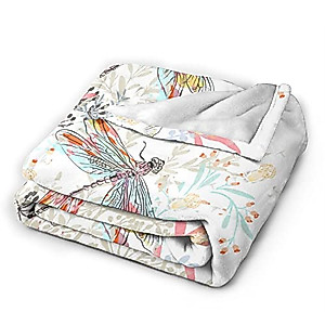 Futtspai Dragonfly Gifts for Women,Dragonfly Gifts,Dragonfly Blanket,Throw Blanket for Couch,Dragonfly Gifts Dragonfly Decor,Comfortable Flannel Warm Winter Blanket for Sofa Sofa Bed,60x80in