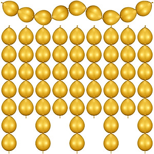 80 Pieces Needle Tail Balloons Latex Link Balloons Linking Needle Tail Balloons for Birthday Party Wedding Anniversary Graduation Arch Party Decorations (Gold,10 Inches)