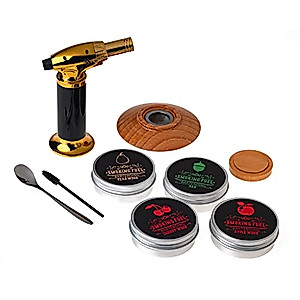 Premium Cocktail Smoker Kit with Torch and Wood Chips, 4 Flavors - Old Fashioned Smoker Kit, Bourbon & Whiskey Drink Smoker Infuser Kit - Whiskey Gifts for Men, Dad, Husband (No Butane)