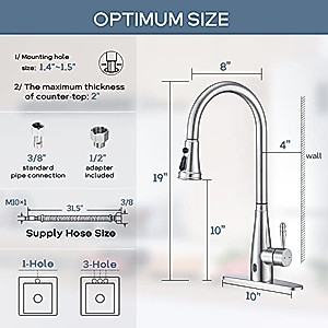 ARRISEA Touchless Kitchen Faucet with Pull Down Sprayer Motion Sensor Smart Activated Hands-Free Kitchen Sink Faucet Brushed Nickel